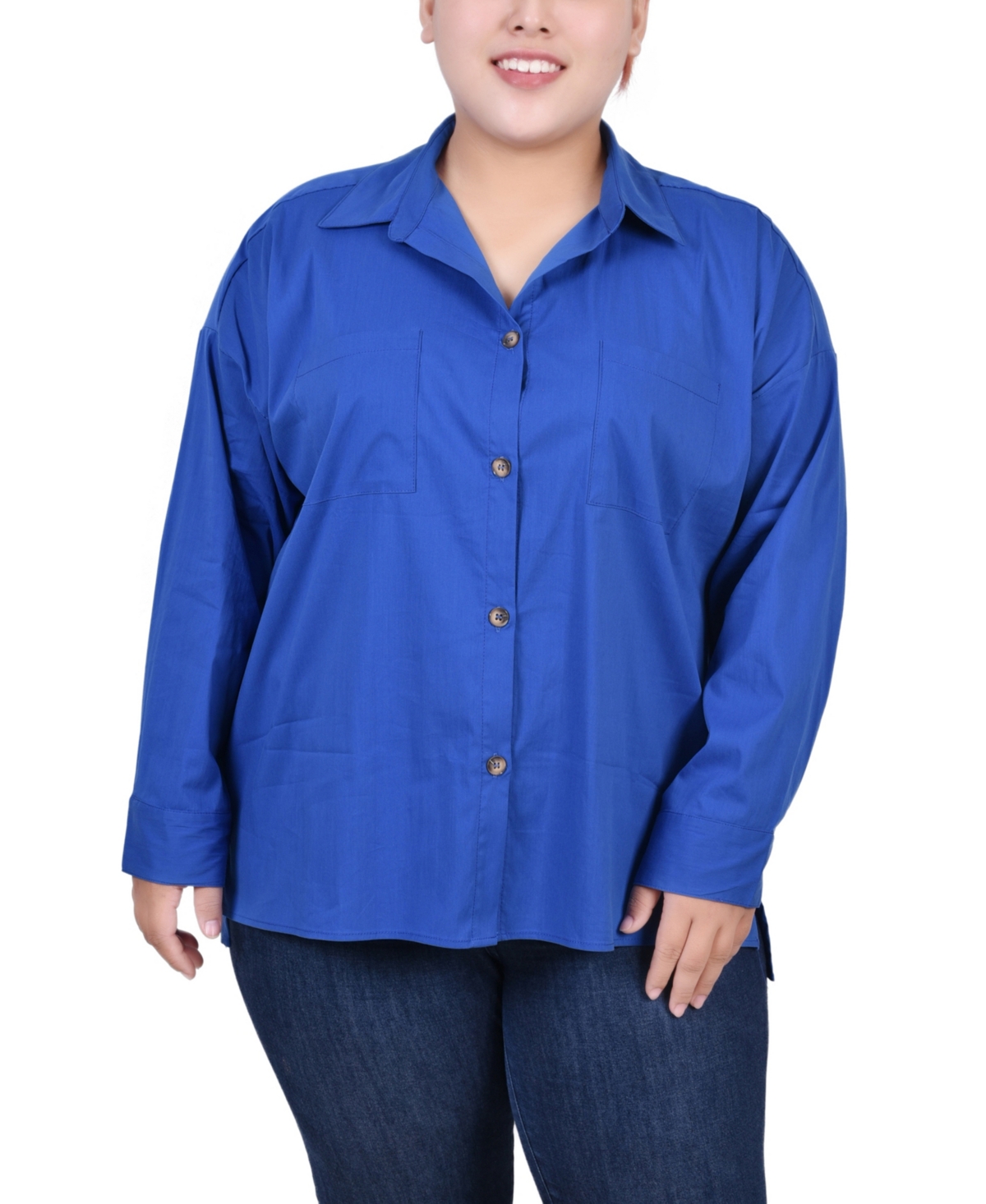 Click here for Ny Collection Plus Size Long Sleeve Blouse with Ch... prices