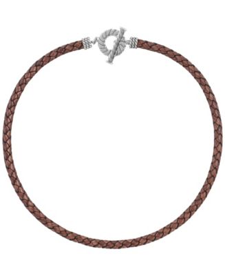 American West Antique-Like Brown Long Toggle Leather Necklace - Macy's