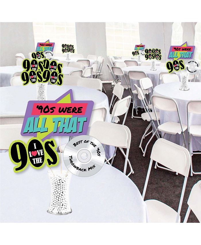 Big Dot of Happiness 90's Throwback - 1990s Centerpiece Sticks ...
