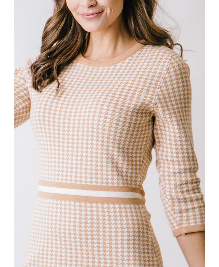 Hope & Henry Women's Organic Cotton 3/4 Sleeve Fit and Flare Sweater ...