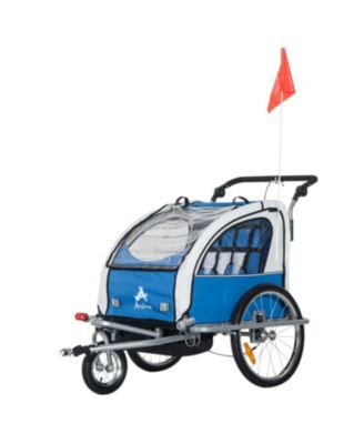 Aosom Kids Elite 2-Seat Bicycle Trailer Steel w/ Water Resist Windows ...