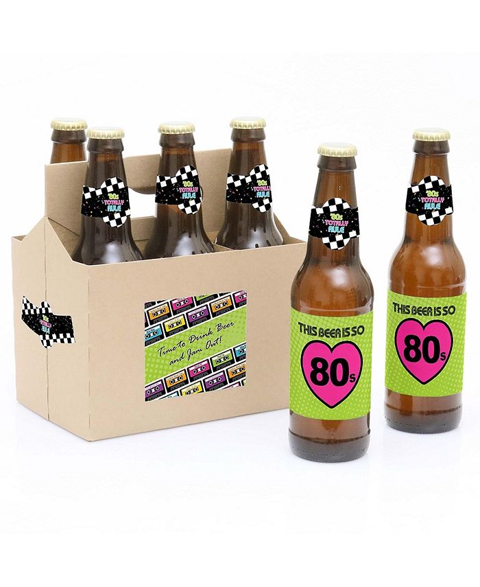 Big Dot of Happiness 80's Retro - Totally 1980s Party Decor - 6 Beer ...