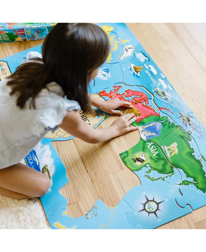 Melissa and Doug Melissa & Doug World Map Jumbo Jigsaw Floor Puzzle ...