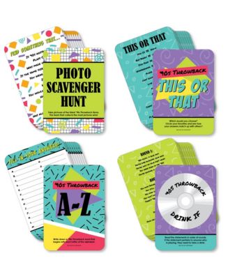 Big Dot of Happiness 90 s Throwback - 4 1990s Party Games - 10 Cards ...