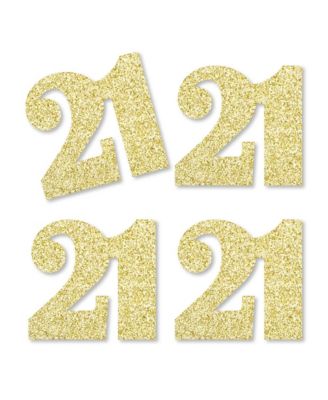 Big Dot of Happiness Gold Glitter 21 - No-Mess Real Gold Glitter Cut ...