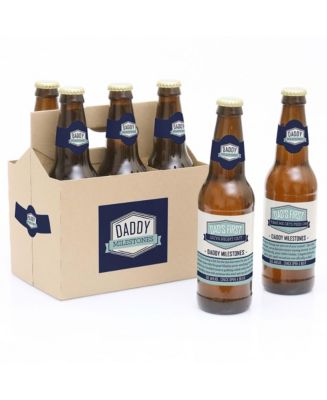 Big Dot of Happiness Daddy's First Milestones - Decor for Men - 6 Beer ...