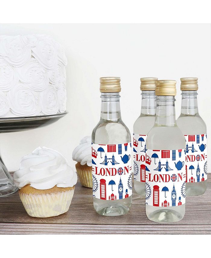 Big Dot of Happiness Cheerio, London - Mini Wine Bottle Stickers ...