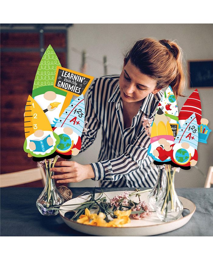 Big Dot of Happiness School Gnomes Classroom Decorations Centerpiece ...