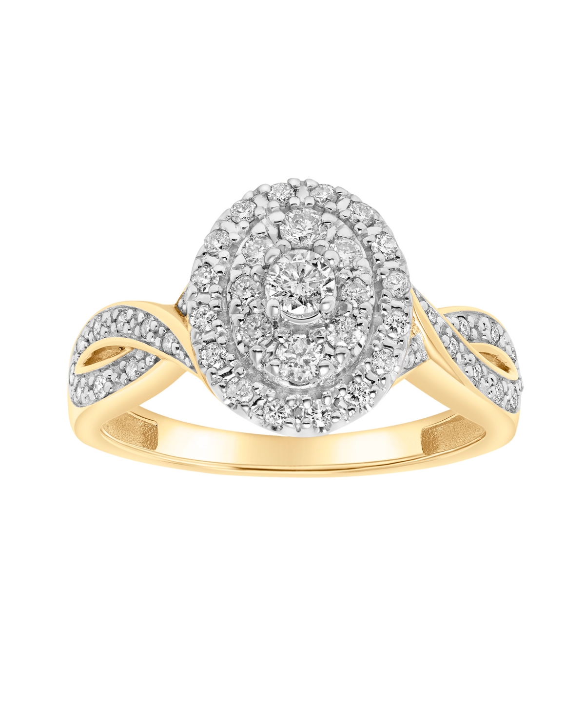 Click here for Diamond Oval Cluster Engagement Ring (1/2 ct. t.w.... prices