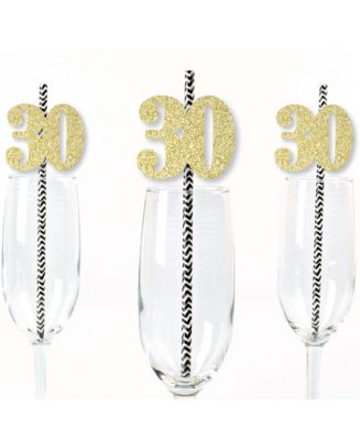 Gold Glitter 30 Straws - No-Mess Cut-Out Numbers & Decorative Paper ...