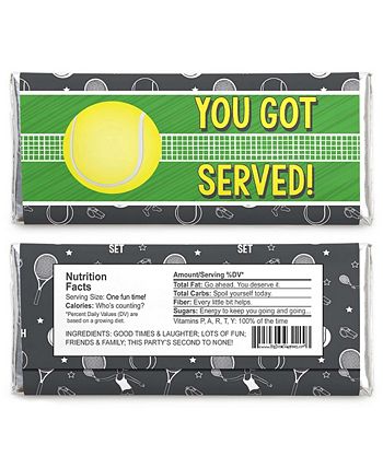 Big Dot of Happiness You Got Served - Tennis - Candy Bar Wrapper Party ...