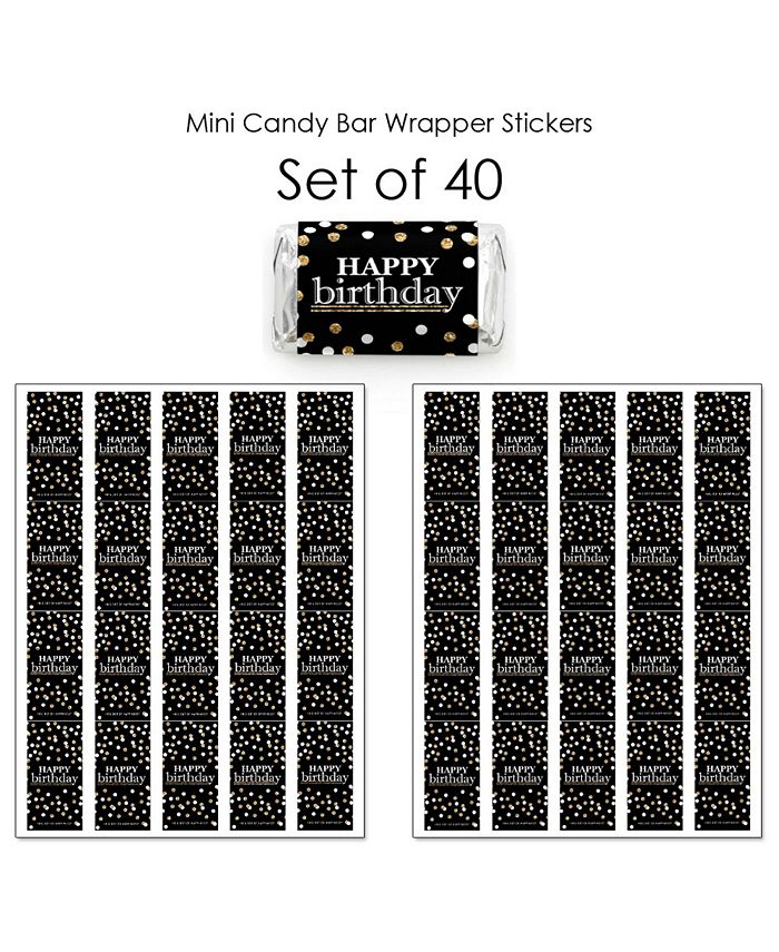 Big Dot of Happiness Adult Happy Birthday - Gold - Mini Candy Bar ...