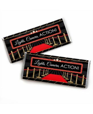 Red Carpet Hollywood - Candy Bar Wrapper Movie Night Party Favors - Set ...