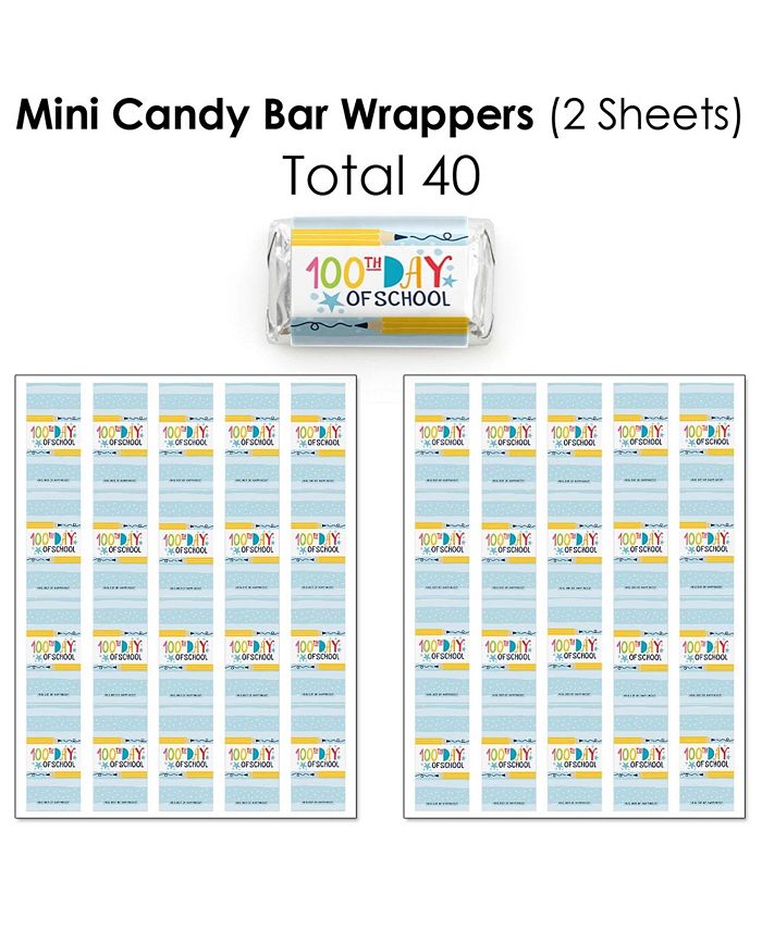Big Dot of Happiness Happy 100th Day of School - 100 Days Party Candy ...