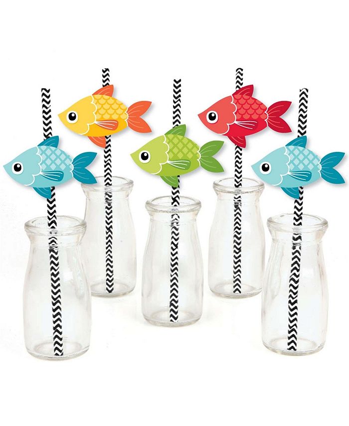 Big Dot of Happiness Let's Go Fishing - Paper Straw Decor - Fish Themed ...