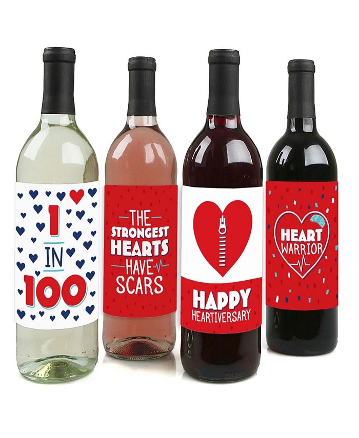 Big Dot of Happiness Happy Heartiversary - CHD Awareness Decor - Wine ...