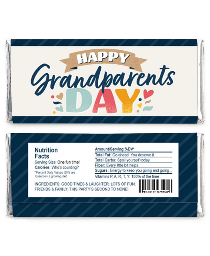 Big Dot of Happiness Happy Grandparents Day - Candy Bar Wrapper Grandma ...