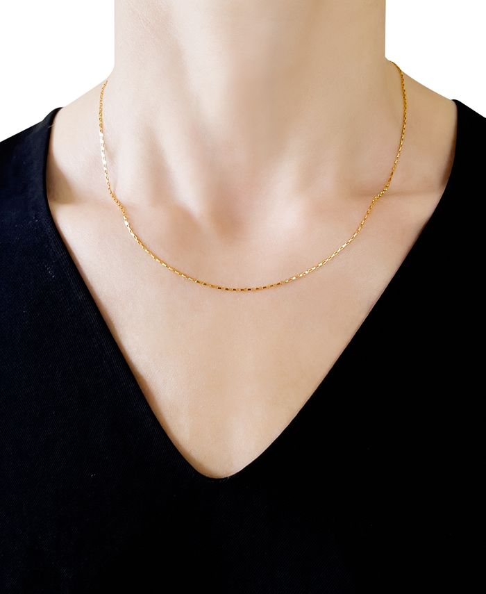 Macy's Elongated Box Link 18" Chain Necklace in 14k Gold - Macy's