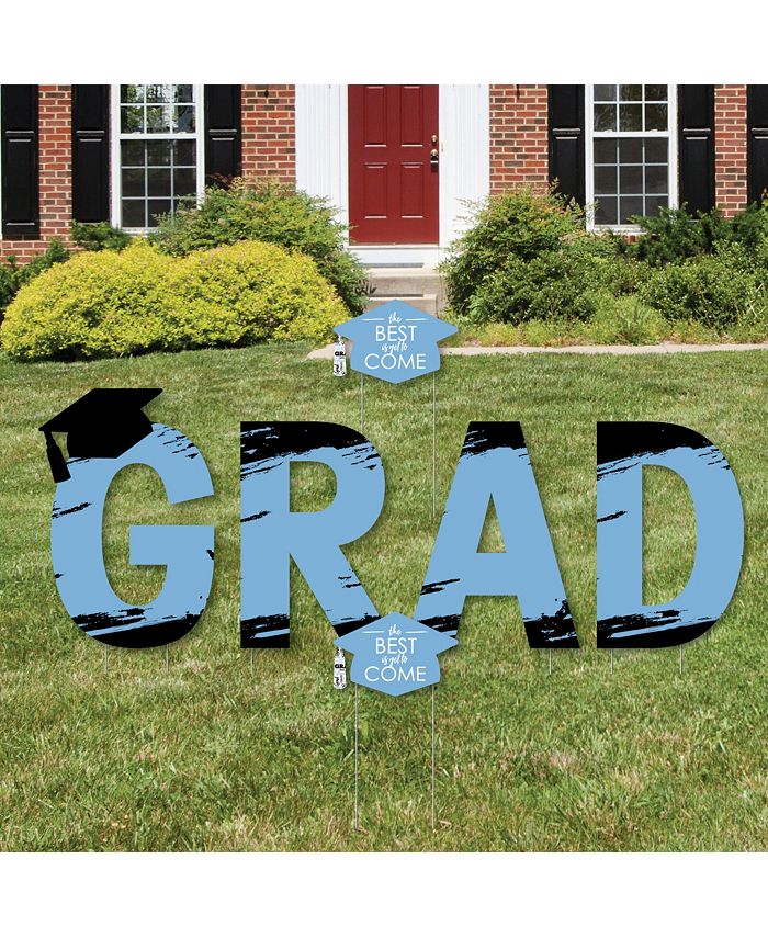 Big Dot of Happiness Light Blue Grad - Best is Yet to Come - Outdoor ...