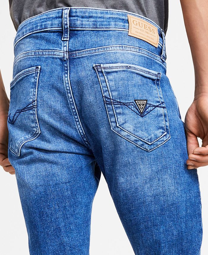 GUESS Men's Skinny-Fit Destroyed Jeans - Macy's
