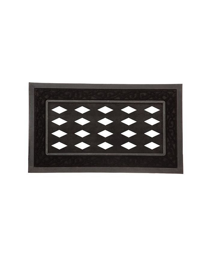 Evergreen Black Scroll Sassafras Floor Mat Indoor Outdoor Rubber Tray ...