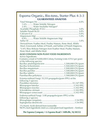 Espoma Organic Bio Tone Starter Plus Starter Plant Food, 4lb - Macy's