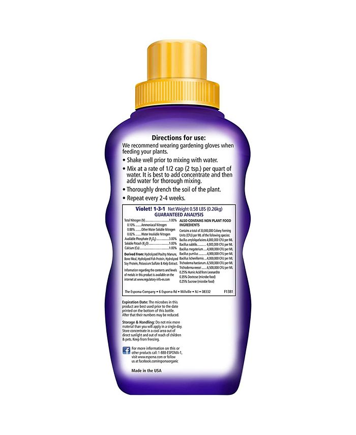 Espoma Organic Violet African Violet Food Liquid Concentrate, 8 fl oz ...