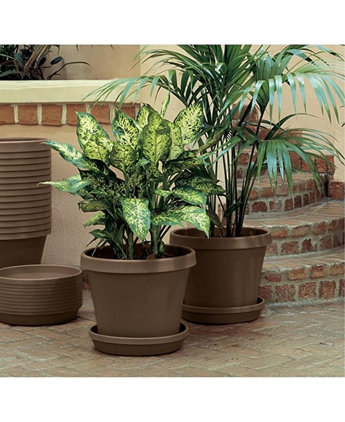 Bloem Terra Round Flower Pot Plastic Saucer, Chocolate, 14in - Macy's