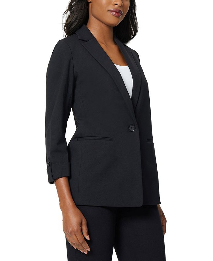 Jones New York Women's One Button Compression Rolled Sleeve Jacket - Macy's