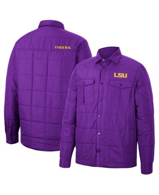 Men's Colosseum Purple LSU Tigers Detonate Quilted Full-Snap Jacket ...