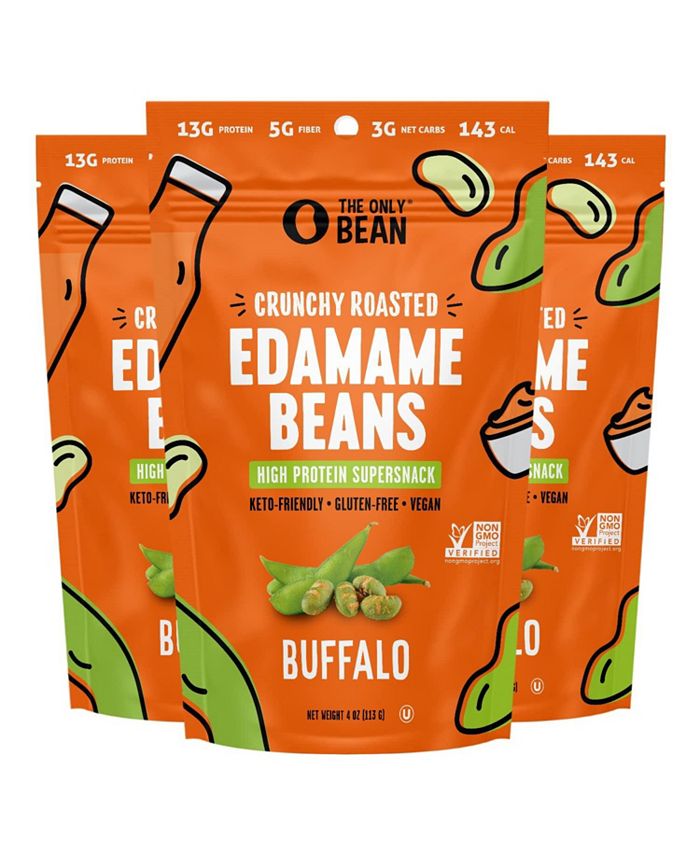 The Only Bean Crunchy Roasted Edamame (Buffalo) - Healthy Snacks, High ...