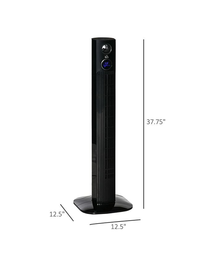 HOMCOM Freestanding Oscillating Tower Fan w/ 12H Timer, LED & Remote ...