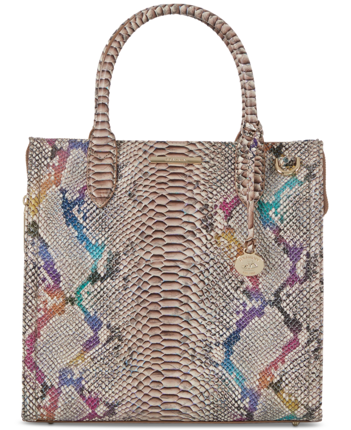 Brahmin Caroline Knightly Medium Embossed Leather Satchel In Multi ...