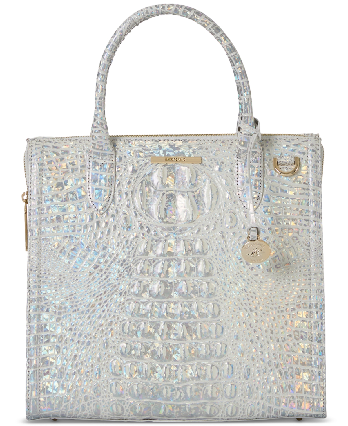 Brahmin Caroline Melbourne Embossed Leather Satchel In Reflect | ModeSens