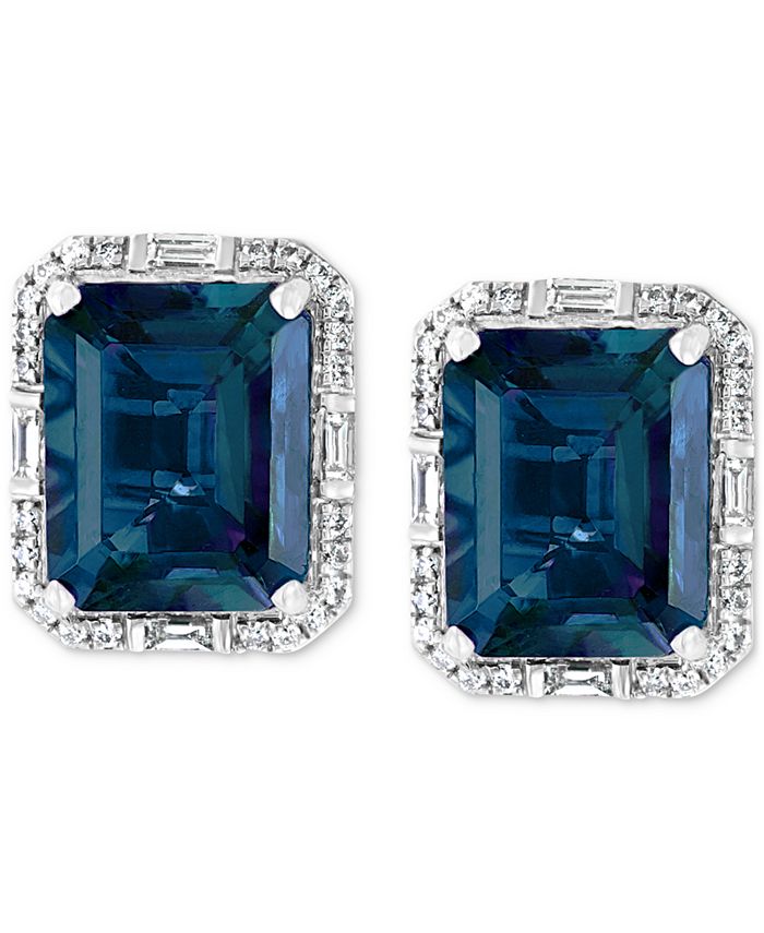 EFFY Collection EFFY® London Blue Topaz (8-1/10 ct. t.w.) & Diamond (1/4 ct. t.w.) Stud Earrings ...