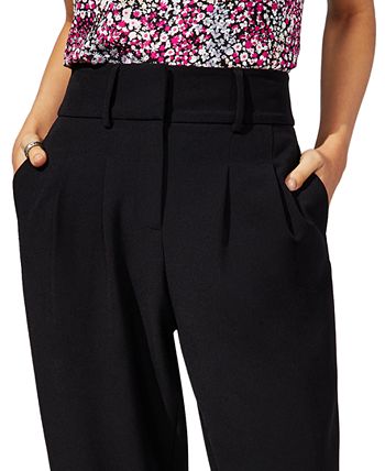 Bar III Women's Pleat-Front Mid-Rise Ankle Pants, Created for Macy's ...