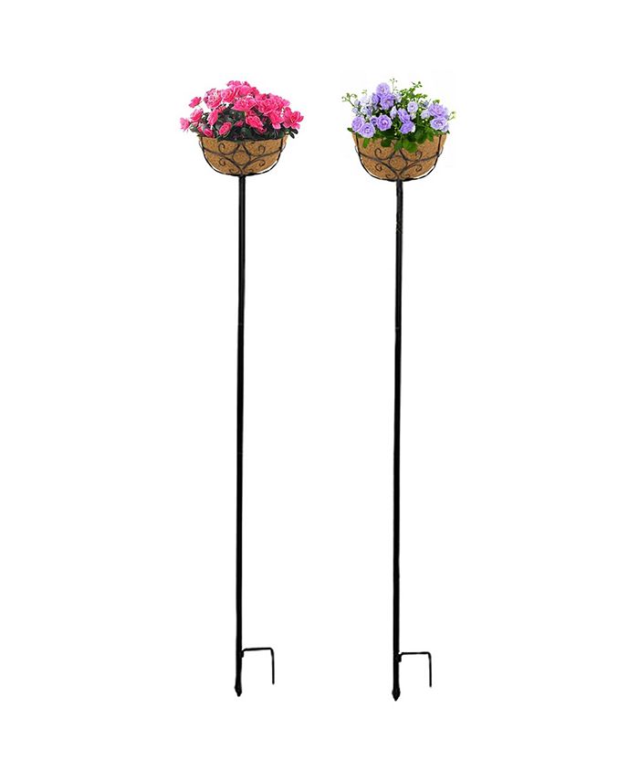 Panacea Black Planter Garden Pole Stake, Black, Coco Liner Pack of 2 ...