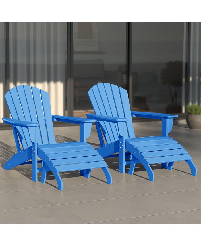 WestinTrends Adirondack Chair with Footrest Ottoman Set (Set of 2) - Macy's