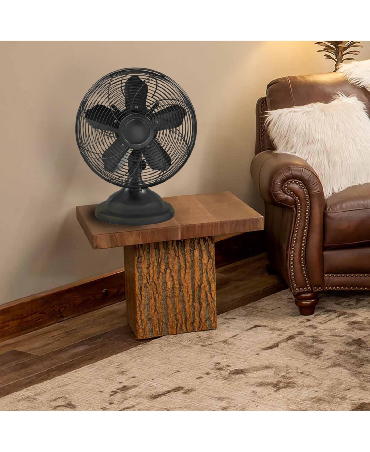 Optimus 12" Oscillating Antique Table Fan In Black | ModeSens