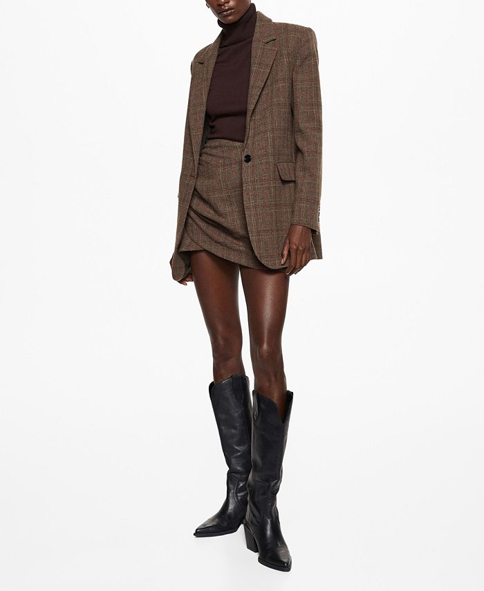 MANGO Women's Check Suit Blazer - Macy's