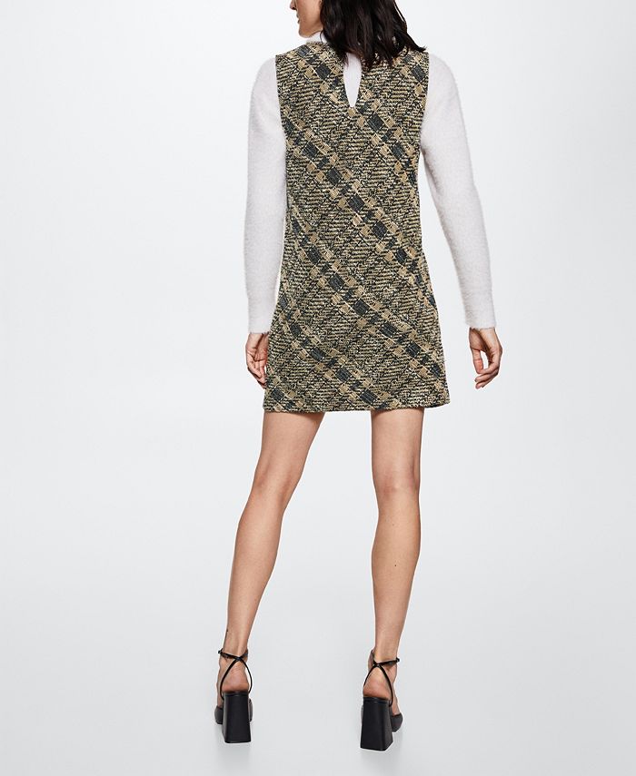 MANGO Women's Tweed Pinafore Dress - Macy's