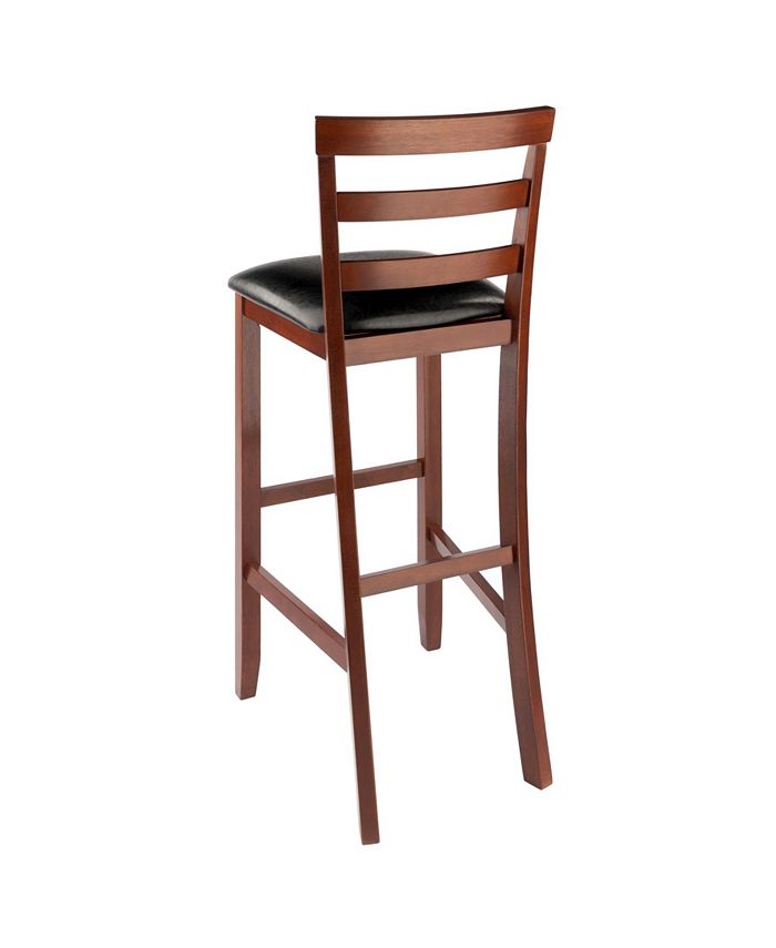 Winsome Simone 2-Piece Wood Cushion Ladder-Back Bar Stool Set - Macy's