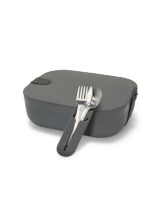 2 Lunch Box + Utensil Set - Charcoal - Macy's
