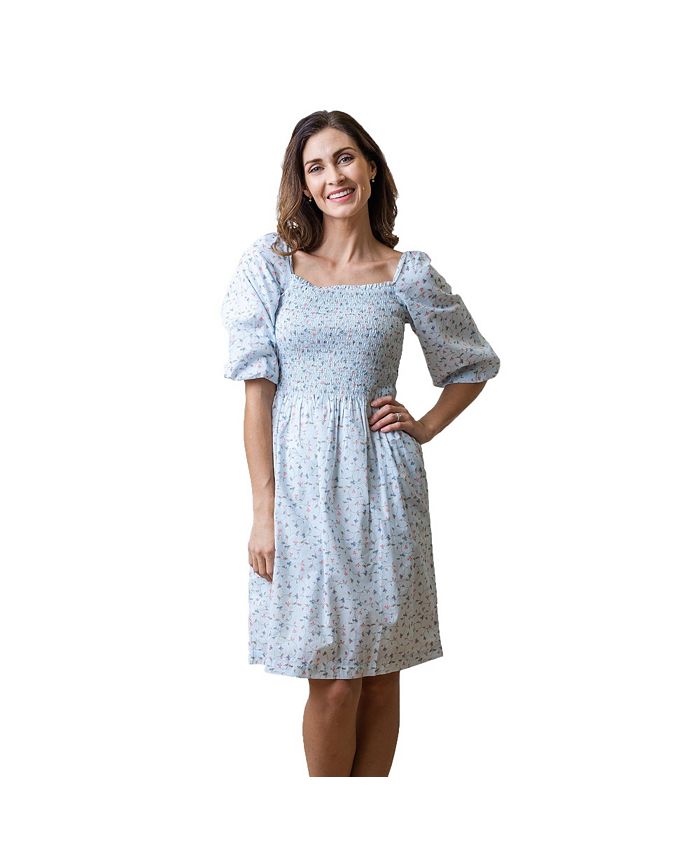 Hope & Henry Women's Smocked Bubble Sleeve Dress - Macy's
