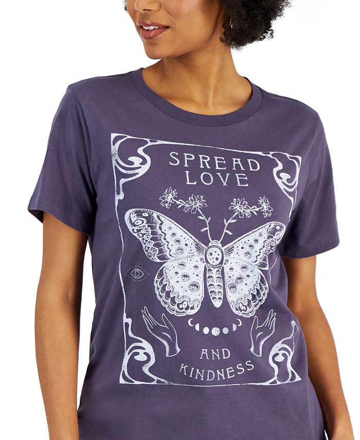 Grayson Threads Black Juniors' Butterfly-Graphic T-Shirt - Macy's