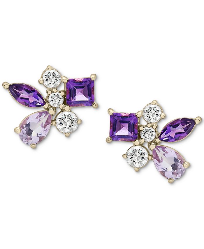 Macy's Multi-Gemstone Scatter Cluster Stud Earrings (2-3/8 ct. t.w.) in ...