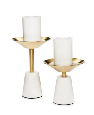Hotel Collection Set of Two Pillar Candle Holders, Created for Macys ...