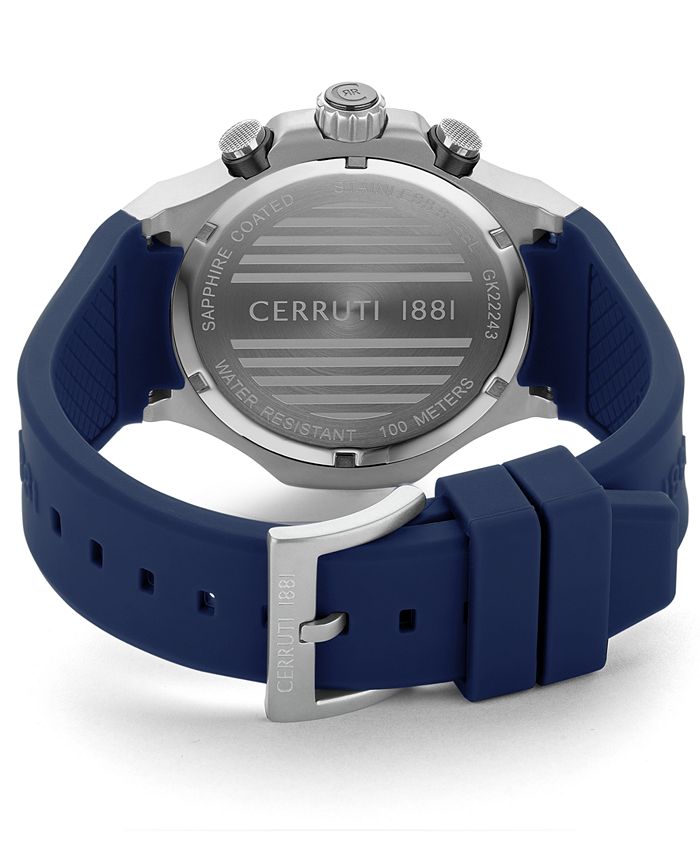 Cerruti 1881 Men's Lucardo Collection Blue Dark Silicone Strap Watch ...