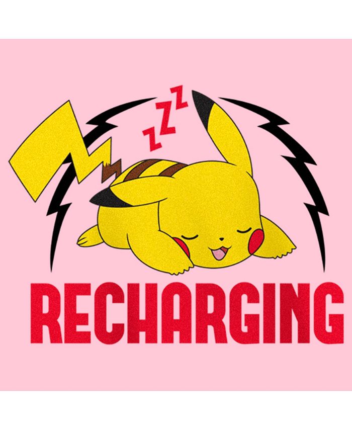 Nintendo Girl's Pokemon Recharging While Sleeping Pikachu Child T-Shirt ...