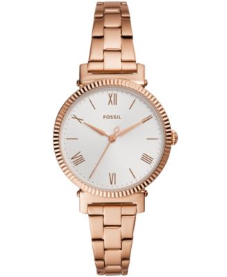 Fossil Women's Daisy Rose Gold-Tone Bracelet Watch 34mm - Macy's